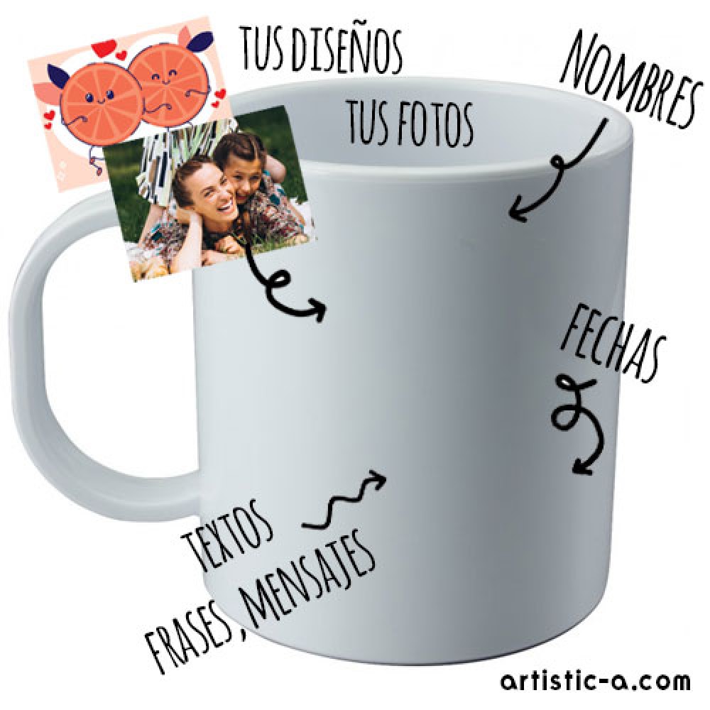 Taza de plastico personalizada con tu diseño