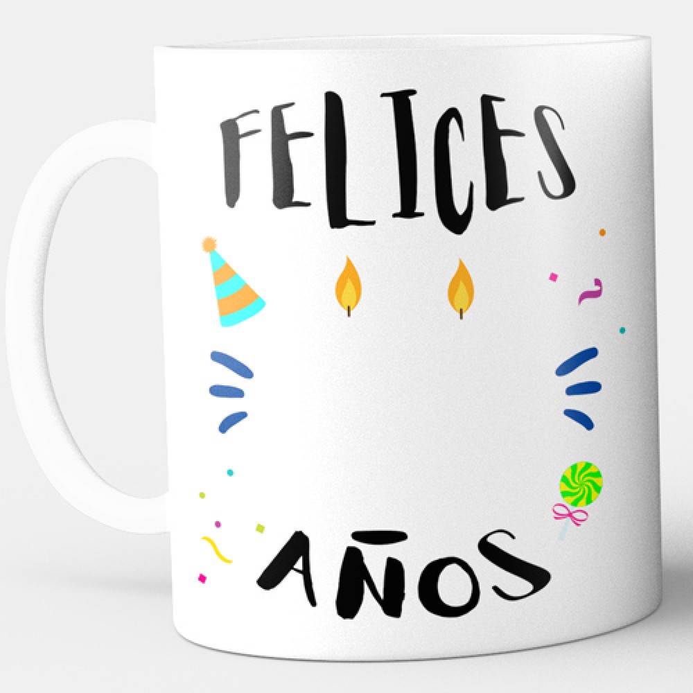 Taza para cumpleaños con la edad y nombre personalizado